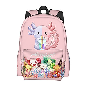 Qunan Axolotl Backpack Bookbag bag 3d Casual Light Weight Backpack For Girls Boys Teens, Black