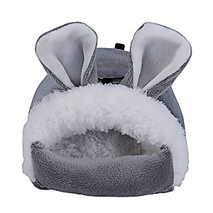 Bluelanss Guinea Pig Bed, Cave Cozy Hamster House Hideout for Guinea Pig Ferret Hedgehog Chinchilla Bearded Dragon Winter Nest Hamster Bed Accessories Grey S