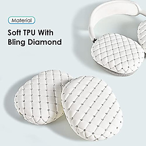 VISOOM AirPod Max Case Cover - Airpods Max Bling Cases Women Crystal TPU Soft Anti-Scratch Protective Girl Accessories for Apple AirPods Max