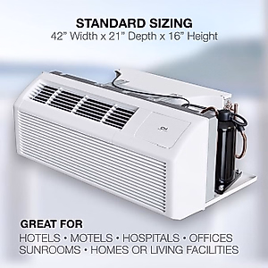 Cooper&Hunter 15,000 BTU Packaged Terminal A/C with Heat Pump (R32 Refrigerant) and 3.5 kW Electric Heater Including Wireless Smart Kit, Remote Controller, and a Power Cord Sleeve/Grille Included