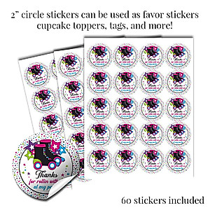 Let's Roll Star Roller Skating Birthday Party Sticker Bundle Kit - 429 Pieces!!! Includes 60 2" Circle Stickers for Favors & Bags, 45 Mini Candy Wrappers, & 324 Round Kiss Stickers by Amanda Creation