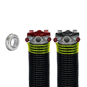 Garage Door Torsion Spring 207x2x20 | Torsion Spring Replacement for Garage Repair | Minimum 16,000 Cycles | Left and Right Hand Wound Replacement with Steel Bearing (Pair) Fix Garage Door 7 + 8 Feet