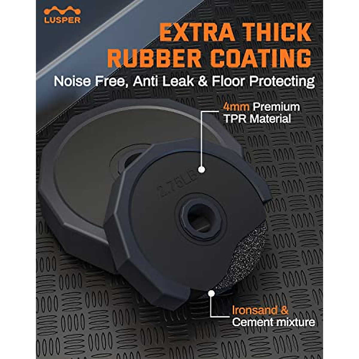 Lusper Dumbbell Set Adjustable Weights, 66LB Free Weight with 3 Modes, for Home Gym, Multiweight Used as Barbell, Kettlebell Star Collars, Fitness Exercise Equipment Men and Women