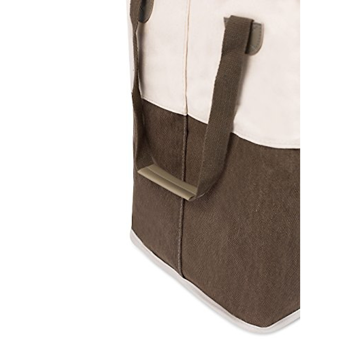 BIRDROCK HOME Square Cloth Laundry Hamper with Handles - Dirty Clothes Sorter - Easy Storage - Foldable - Brown and White Canvas