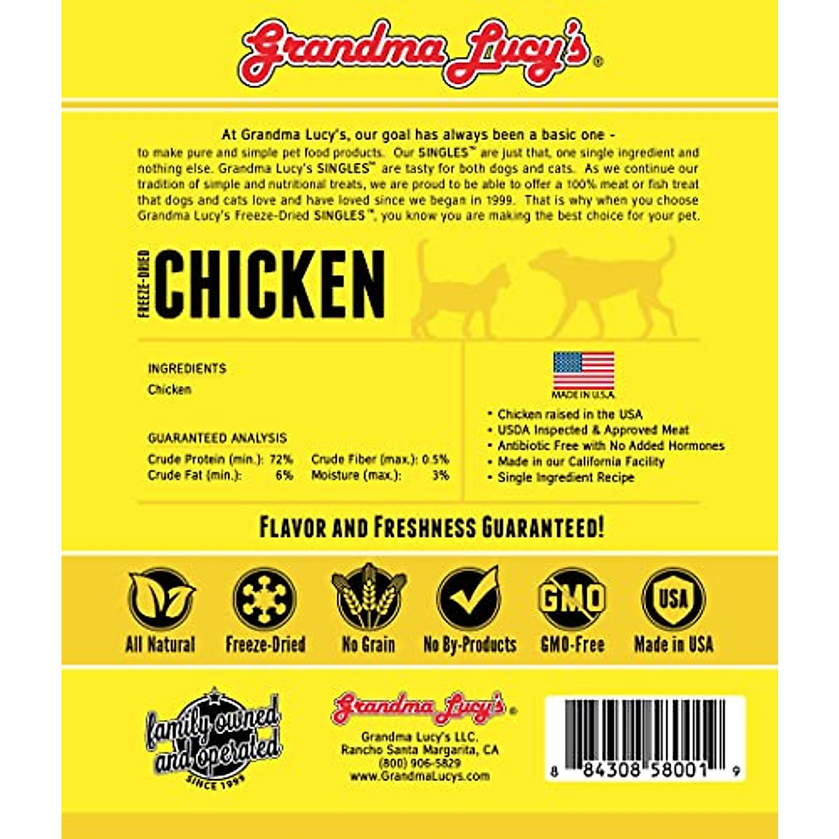 Grandma Lucy's - Singles Chicken Pet Treats – 3.5Oz