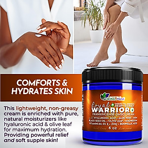 Herbal Mana Royal Warrior with 5000mg Hemp Lotion - 99.9% Pure DMSO Cream, Magnesium & Frankincense Essential Oil - Organic MSM Muscle & Foot Relaxer, Skin Vitality, Nerve & Neck Relief Massage Cream