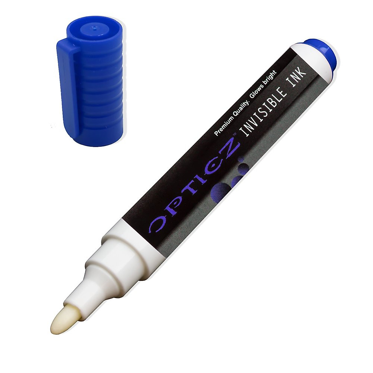 Opticz UV Blacklight Reactive Large Tip Invisible Ink Marker, Blue