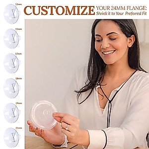 Flange Inserts for Breast Pumps; Convert 24mm Flange to 17mm; Medela, Spectra, Elvie Stride, Willow Go, Momcozy, Mom Cozy, Ainsir, Iapoy, Hygeia, Mommed, Motif, Tsrete, Ikare, Zomee (2pcs, 17mm)