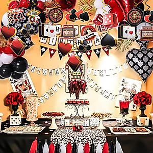 24PCS Casino Theme Hanging Swirls Decorations, Las Vegas Poker Party Supplies Ceiling Hanging Swirls for Casino Poker Games Night Birthday Party Decorations