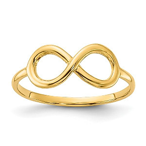 IceCarats 14K Yellow Gold Infinity Twisted Love Knot Symbol Woven Crisscross Band Statement Ring Size 7