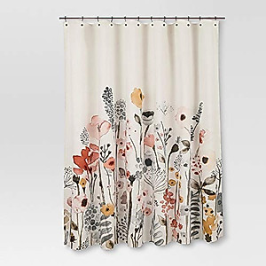 Floral Wave Shower Curtain 100% Cotton 72"x 72"