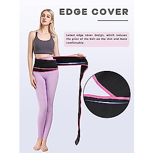 Shineqin Waist Trainer for Women Waist Trimmer Lower Belly Fat Tummy Wrap Belt Plus Size Waist Wraps for Stomach Black