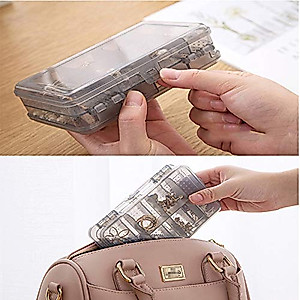 2Pcs Grey Double Layer Plastic Jewelry Box Organizer Storage Container for Earrings, Necklaces, Rings, Bead, Fishing Tackle, Jewelry, Pins, Hair Clips, Screws, Small Items Craft Box Case (10 Grid)
