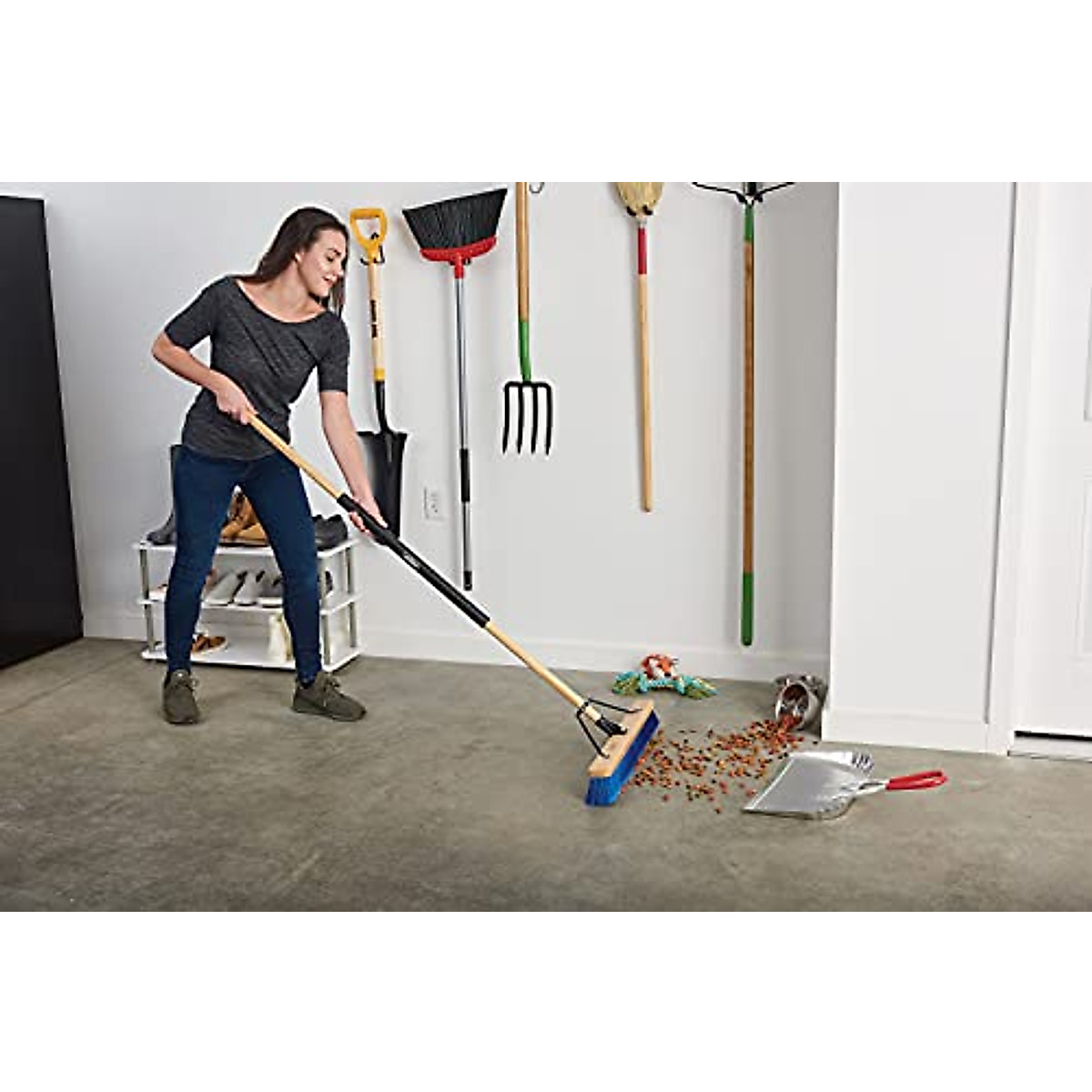 Harper 20201044 24 in. Indoor/Outdoor Dry All-Purpose Push Broom with Dual Bristles, for Dust, Gravel, Debris