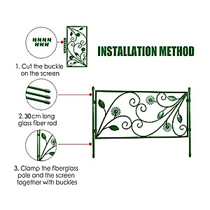 Garden Fence Panels, Rustproof Decorative Panel Barrier, Small No Dig Garden Fencing, Garden Border for Yard Landscape Outdoor Decor