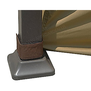 APEX GARDEN Four-Side Privacy Side Wall Curtain Set for 10-ft x 12-ft Gazebo (Beige)