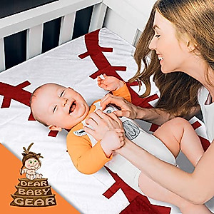 Dear Baby Gear Sports Deluxe Baby Blanket - Double Layer Reversible, Milestone & Infant Gifts for Girls and Boys - Toddler Blankets - Baseball Print, Red Dotted - 40" x 30"