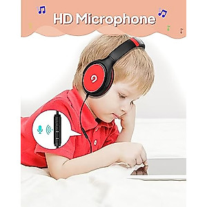 ADOOPE Kids Headphones with Safe 85dB/94dB Volume Limiter for Teen and Boys, Foldable HD Stereo Sound Headphones PC/fire Tablet/iPad, Headphones with Microphone for School, Travel and Home