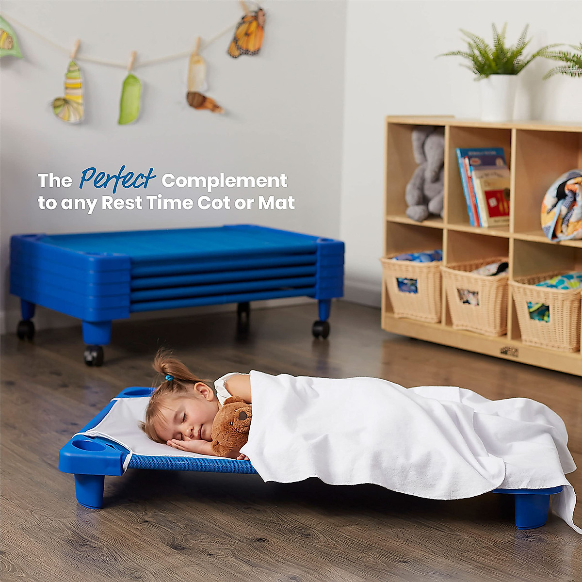 ECR4Kids Blanket, Rest Time Accessories, White, 12-Pack