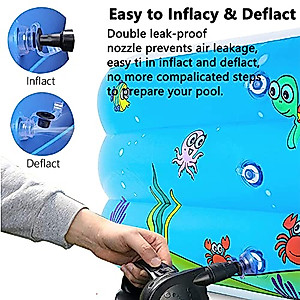 Inflatable Swimming Pool, TUBYIC Swimming Pool, 108“ x69” x24“ Full-Sized Family Inflatable Pools for Adults, Placed Room, Garden, Backyard, Outdoors Summer Water Party