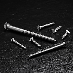 5/16" x 2" Hex Head Lag Screws Bolts 20Pcs 304 Stainless Steel 18-8, Partial Thread, Hexagon Head Wood Screws by SG TZH