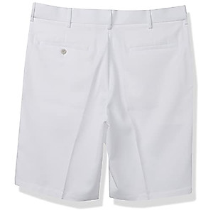 PGA TOUR mens Flat Front With Expandable Waistband, 9" Inseam Golf Shorts, Bright White, 36 US