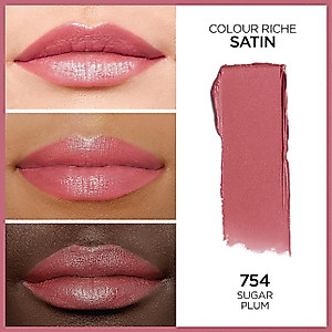 L’Oréal Paris Colour Riche Original Creamy, Hydrating Satin Lipstick with Argan Oil and Vitamin E, Sugar Plum , 1 Count