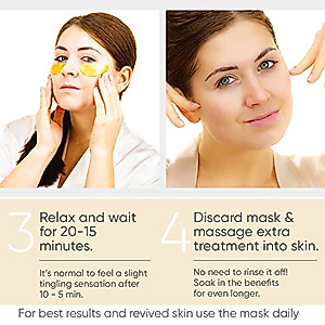 Under Eye Patches (40 Pairs) - Eye Mask Gold - Under Eye Mask Amino Acid & Collagen Skin Care, Eye Patches for Puffy Eyes, Eye Masks for Dark Circles and Puffiness, Under Eye Masks for Self Care - Eye Mask For Bachelorette Party