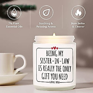 Afterprints Sister in Law Gifts, Unique Candle Gift for Sister in Law, Funny Gift for Sister in Law On Birthday Christmas Thanksgiving, Scented Candles Present