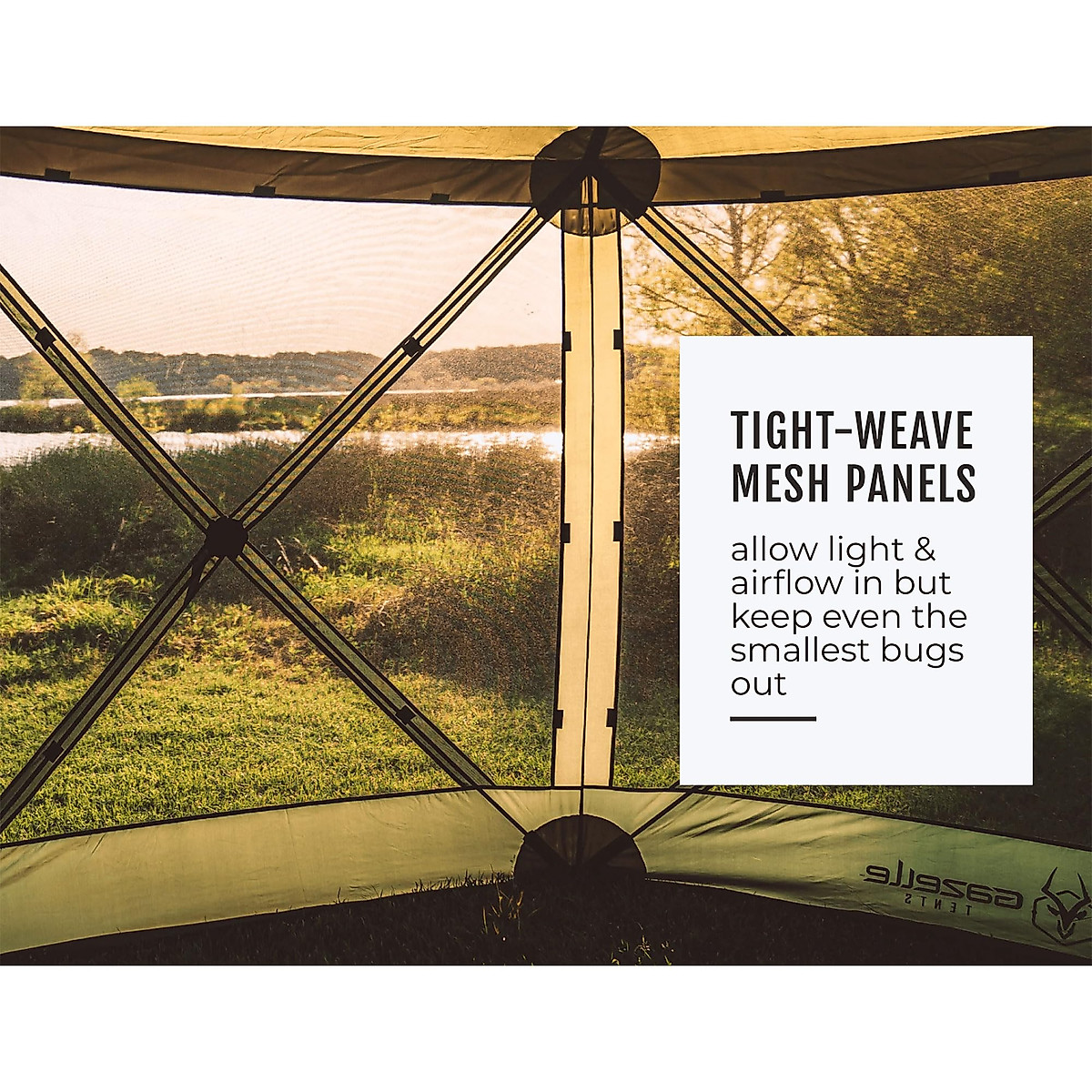 Gazelle GG601GR G6 8-Person 6-Sided Portable Pop-Up Gazebo with Mesh Wind Panels, Carry Bag, and Stakes, Alpine Green