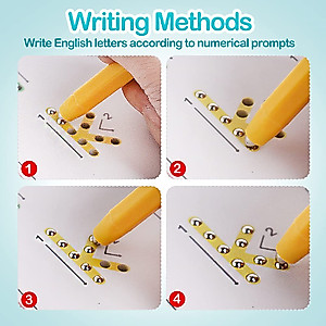 USATDD Magnetic Letters Practicing Board,Tracing ABC Alphabet Magnet Drawing Board Educational Preschool Practice Learning to Write Toys Montessori Uppercase&Lowercase Gift for Kids Toddlers