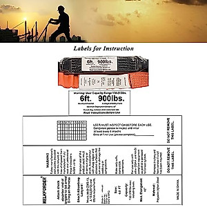 WELKFORDER 1D-Ring Industrial Fall Protection Safety Harness with 6-Foot Shock Absorber Stretchable Lanyard | Permanent attached Kit | ANSI Compliant Personal Fall Arrest System(PFAS)