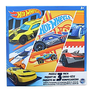 Hot Wheels 3 Pack Kids Puzzles (1X24PC, 1X 48PC, 1X100PC)