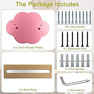 OPERMAXER for TonieBox and Tonie Shelf Cloud, Tonies Storage for Tonie Figures Characters, Floating Shelves Magnetic Wall Shelf for Children Play Room, Charging Station, Pink（3 Pcs）