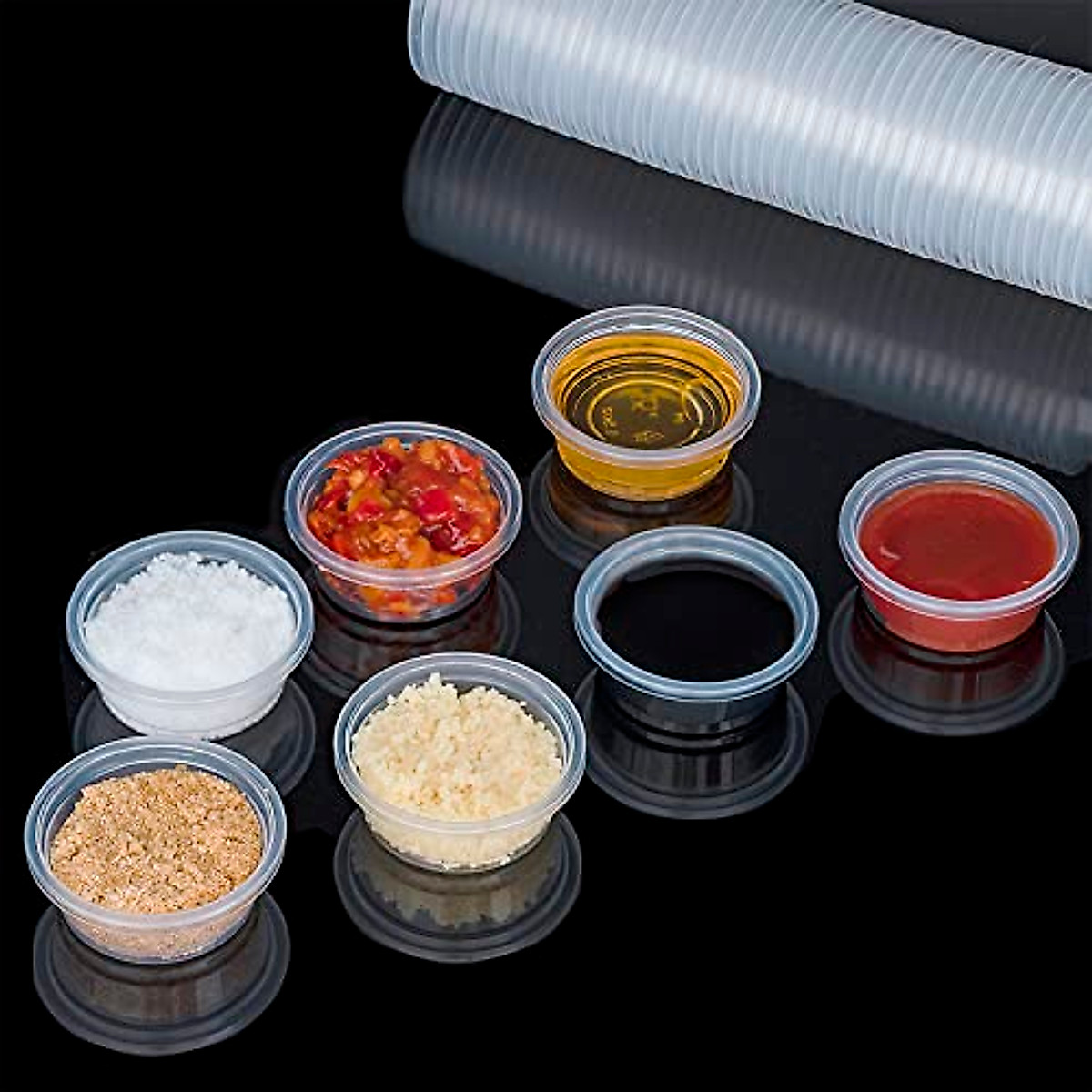 MRTIOO 100pcs 1oz Crested Gecko Food and Water Feeding Cups, Reptile Feeder Bowls, for Lizard and Other Small Pet Ledge Accessories Supplies