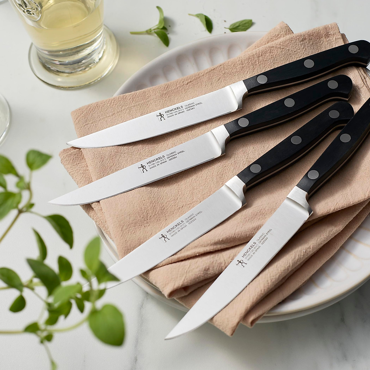 HENCKELS Classic Razor-Sharp Steak Knife 4 Piece Set, German Engineered Informed by 100+ Years of Mastery