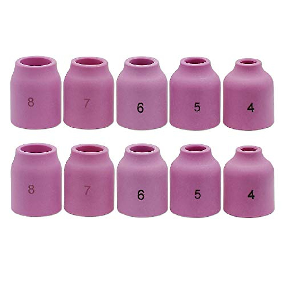 TIG Gas Lens Alumina Nozzle Ceramic Cup 53N58 4# 1/4" For SR WP- 9/20 & SR WP-17/18/26 TIG Welding Torch 10pk (Full Size 10pcs)