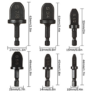 DIRBUY 6PCS Swadge Tool HVAC Air Conditioner Copper Pipe Tube Expander with 1/4", 3/8", 1/2", 5/8", 3/4", 7/8", Bits Swaging Tool Drill Bit Set