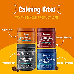 Zesty Paws Calming Chews for Dogs - Dog Calming Chews with Melatonin for Dogs Composure & Relaxation - Calm for Dogs Everyday Separation Stress & Nervousness - Vet Strength, Smoked Turkey - 90ct