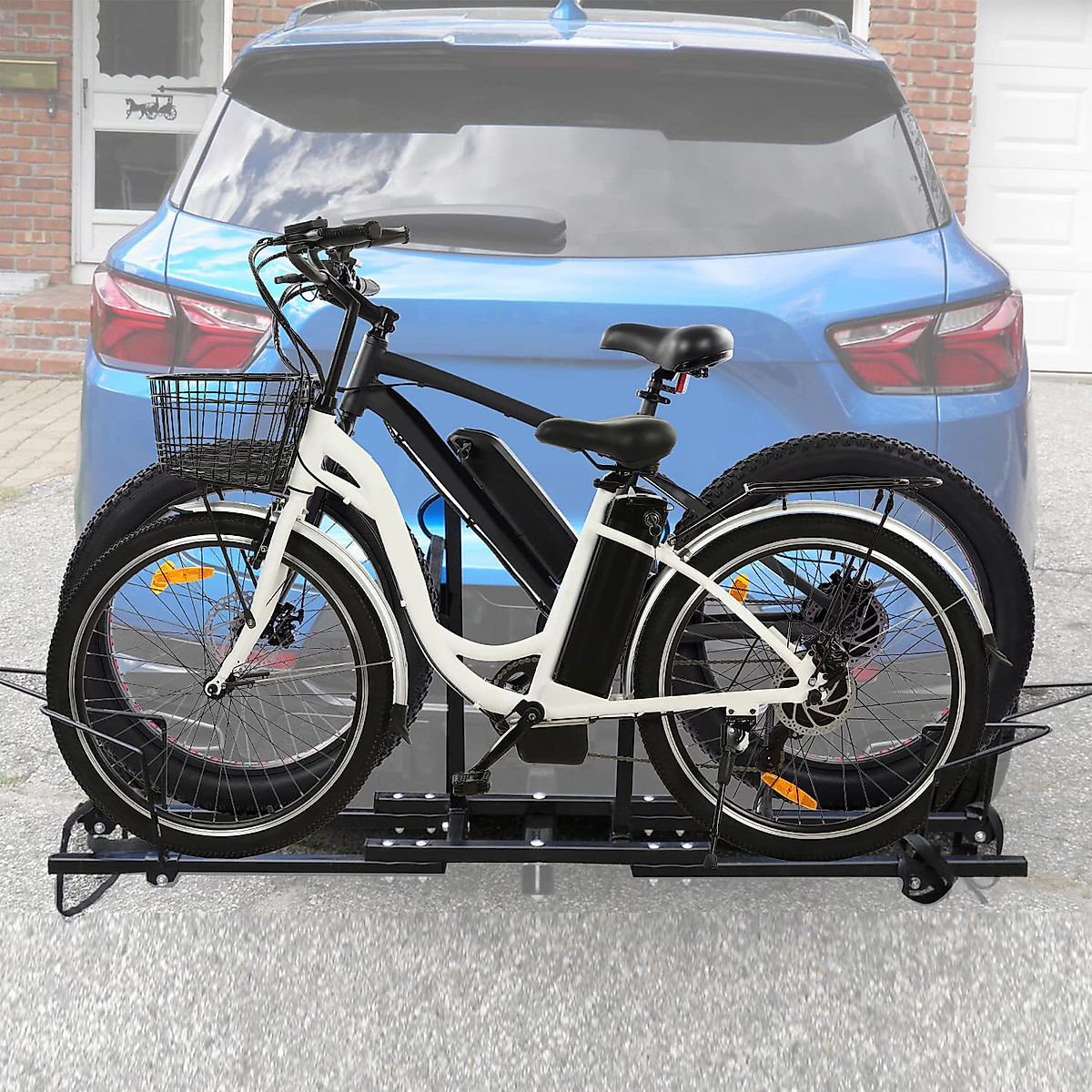 Hitch Mount Bike Rack Carrier Upright 2 Mountain Bike E-Bike Carrier Platform Style 2" Rear for SUV Van Truck Minivans RV Trailer