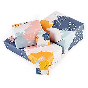 CENTRAL 23 Wrapping Paper - Multipack (x6) Sheets of Gift Wrap with Tags - Pastel Pink and Blue - For Men and Women - Recyclable