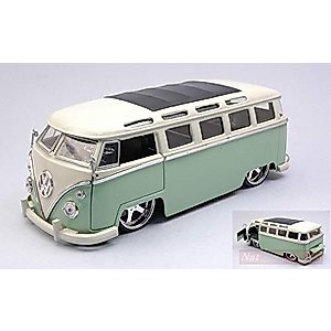 Jada Toys Scale Model Compatible with VW Bus 1962 Light Green/White 1:24 JADA99025