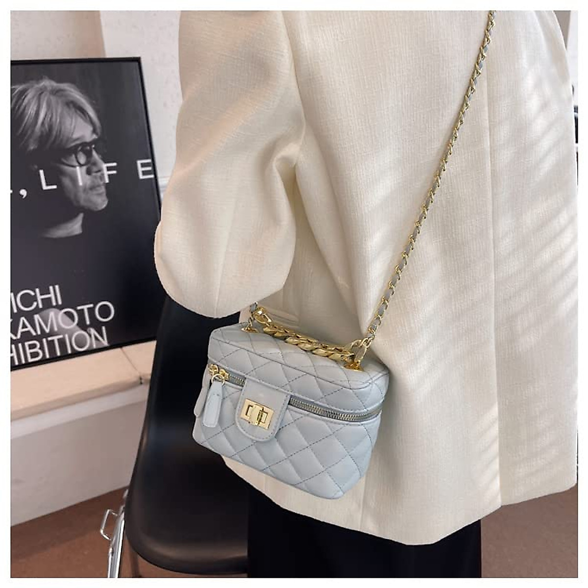 2022 New Diagonal Bag - Shoulder Bag for Women, Lingge embroidery fashion handbag/Leather Shoulder Bag Ladies Handbag (B)
