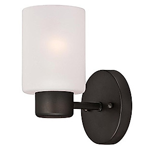 Westinghouse 6354000 Sylvestre One-Light Indoor Wall Fixture, Oil Rubbed Bronze Finish with Frosted Glass