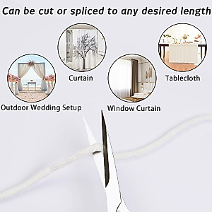 KTNGY 20 Yards Curtain Weighted Tape Drapery Weights Rope Drapes Cording Covered with Fabric Curtain DIY Accessories for Added Weight(0.1 Lb/Meter)