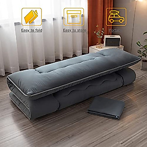 Heimorn Japanese Floor Mattress, Japanese Futon Mattress, Shikibuton Foldable & Portable Camping Mattress with Washable Cover, Dark Gray Full-XL,Grey
