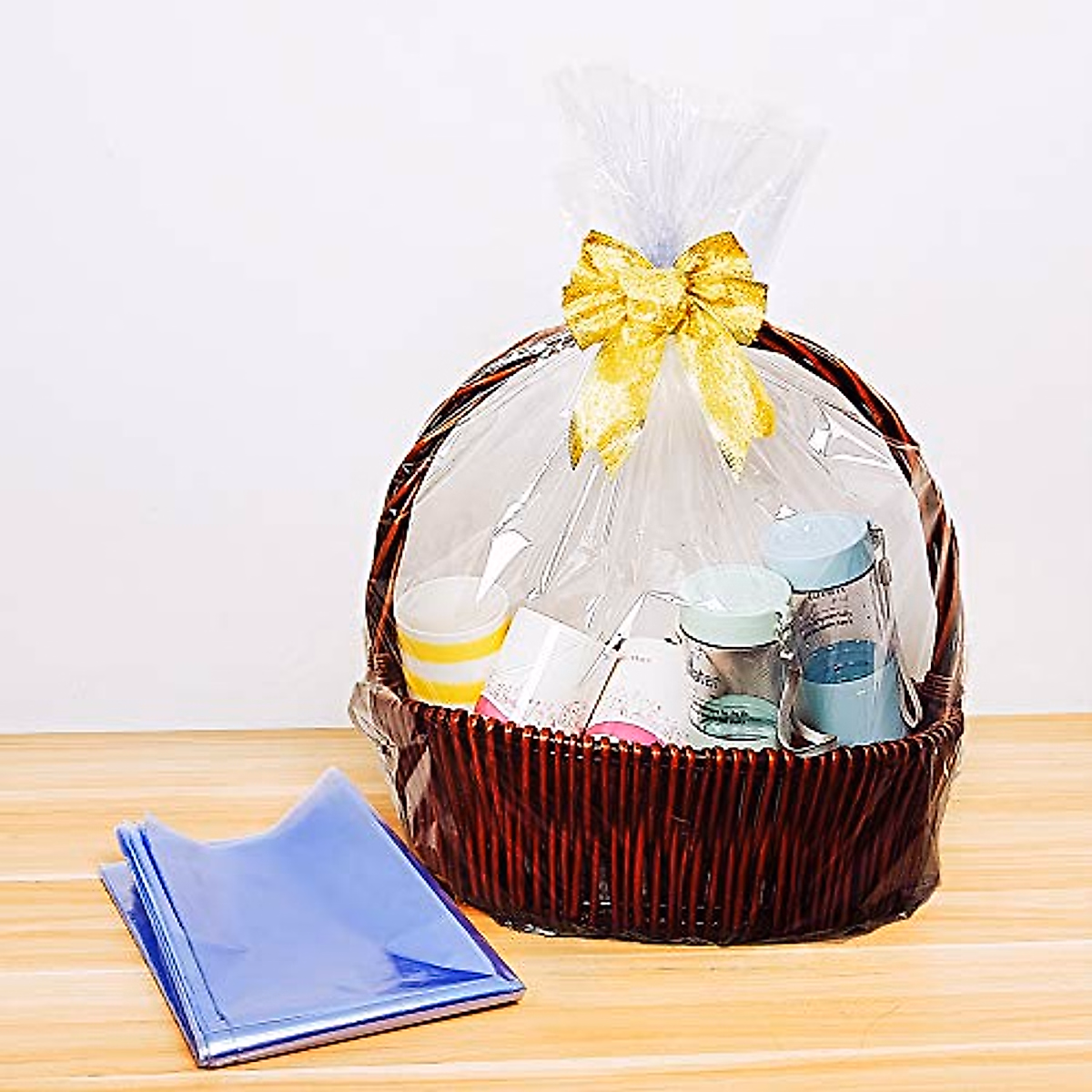 LazyMe Easter Basket Cellophane Shrink Bags, 24x30 inch, Shrink Wrap Bags Large, Clear (20)