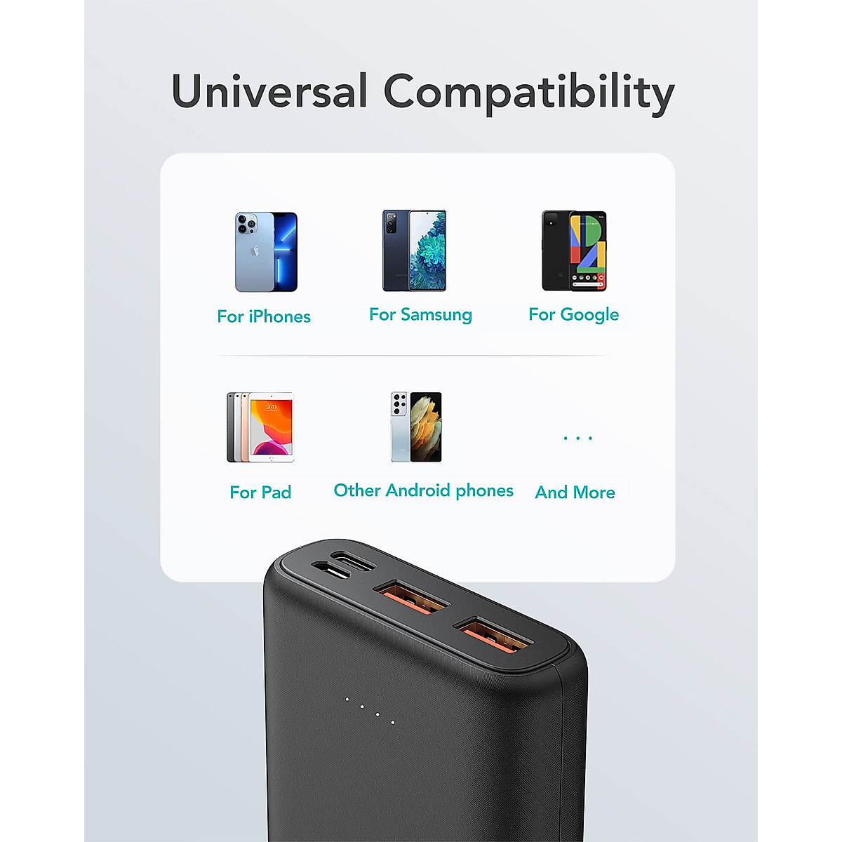 Charmast Portable Charger, Small 10000 Quick Charge Battery Pack, USB C Power Bank Fast Charging Mini Portable Battery Charger for iPhone, Samsung, More Phones