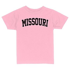 Missouri College Style Toddler Kids T-Shirt 2T Light Pink