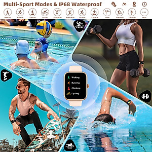 1.81"Smart Watch for Men Women with Bluetooth Call, Smartwatch for Android iOS Phone with Blood Oxygen Heart Rate Sleep Monitor, Fitness Tracker IP68 Waterproof Weather Ai Voice Multi-Sport Modes